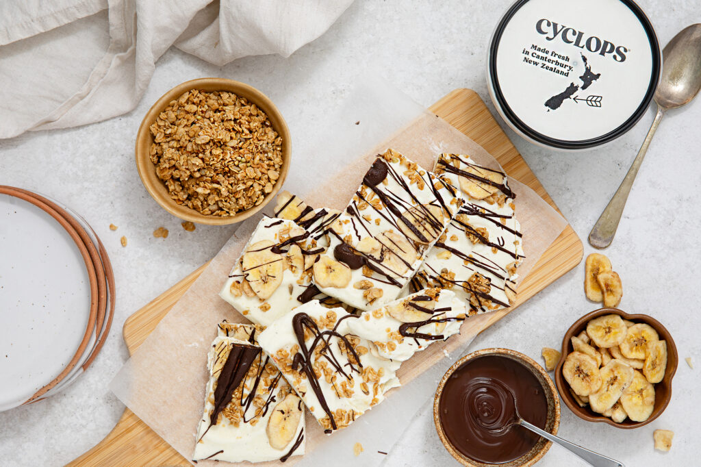 Vanilla Bean, Banana & Chocolate Yoghurt Granola Bark - Cyclops Yoghurt